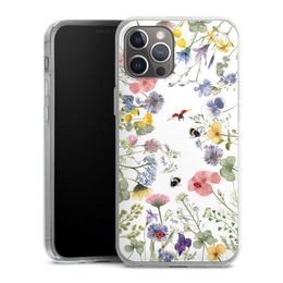 DeinDesign iPhone 12 Pro Max Handy Silikon H&uuml;lle Case transparent Handyh&uuml;lle Flowers Bee Muster Silikon Case