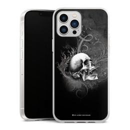 DeinDesign iPhone 13 Pro Max Handy Silikon H&uuml;lle Case transparent Handyh&uuml;lle Gothic Skull Skulls Silikon Case