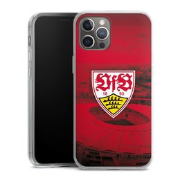 DeinDesign iPhone 12 Pro Max Handy Silikon H&uuml;lle Case transparent Handyh&uuml;lle Vfb Stuttgart Official Licensed Product Stadium Silikon Case