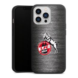 DeinDesign iPhone 13 Pro Handy Premium Silikon H&uuml;lle Handyh&uuml;lle schwarz Case Official Licensed Product Metallic Look 1. Fc K&ouml;ln Silikon Premium Case