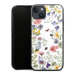 DeinDesign iPhone 14 Plus Handy Silikon H&uuml;lle Case schwarz Handyh&uuml;lle Flowers Bee Muster