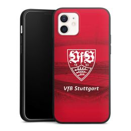 DeinDesign iPhone 12 Handy Premium Silikon H&uuml;lle Handyh&uuml;lle schwarz Case Stadium Vfb Stuttgart Official Licensed Product Silikon Premium Case