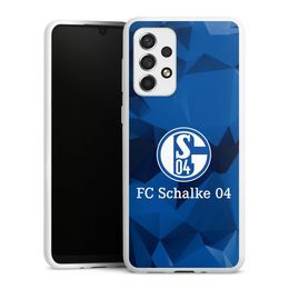 DeinDesign Galaxy A33 5G Handy Silikon H&uuml;lle Case wei&szlig; Handyh&uuml;lle Fc Schalke 04 Muster Camouflage Silikon Case