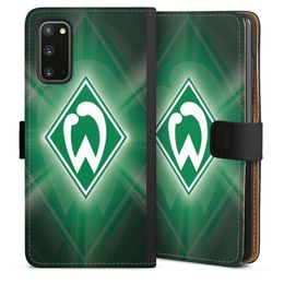 DeinDesign Galaxy S20 Handy Klapph&uuml;lle Handyh&uuml;lle aus Kunst Leder schwarz Flip Case Coat Of Arms Official Licensed Product Sv Werder Bremen Sideflip mit Lasche