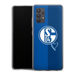 DeinDesign Galaxy A32 4G Handy Silikon H&uuml;lle Case transparent Handyh&uuml;lle Heart Schalke 04 Fc Schalke 04 Silikon Case