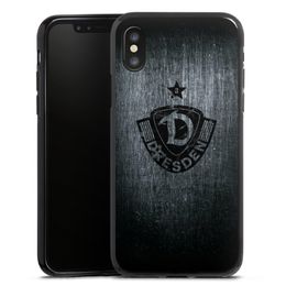 DeinDesign iPhone X Handy Silikon H&uuml;lle Case schwarz Handyh&uuml;lle Sg Dynamo Dresden Official Licensed Product Vintage