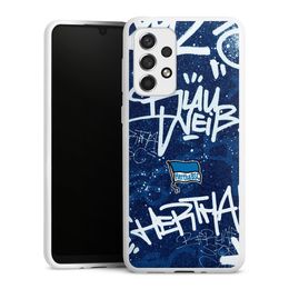 DeinDesign Galaxy A33 5G Handy Silikon H&uuml;lle Case wei&szlig; Handyh&uuml;lle Hertha Bsc Official Licensed Product Graffiti Silikon Case