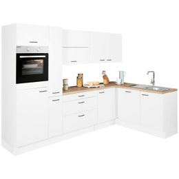 Optifit Winkelküche Elga, Premium-Küche mit Soft-Close-Funktion, Stellbreite 265 x 175 cm, weiß