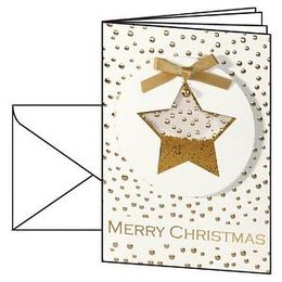 10 Sigel Weihnachtskarten Confetti Star DIN A6