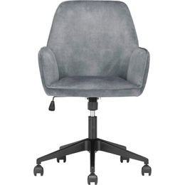 MCA furniture Schreibtischstuhl O-Ottawa, Velvet, Bürostuhl mit Komfortsitzhöhe stufenlos verstellbar, grau