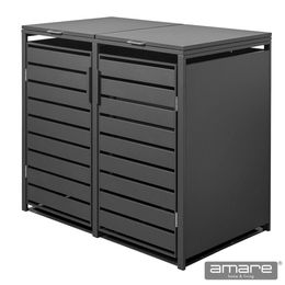 Weles AMARE Mülltonnenbox Series doppelt für Zwei 120l/240l Mülltonnen, Anthrazit