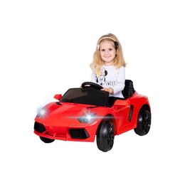Actionbikes Motors Kinder-Elektroauto Super Sport, 50 Watt, 12 Volt, Fernbedienung, LEDs, Soundmodul, Bremsautomatik (Rot)