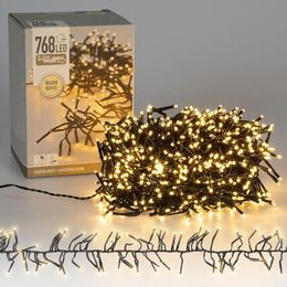 ECD Germany Led Cluster Lichterkette mit 768 LEDs Warmweiß, 5,5 m, IP44, für Innen/Außen, Strombetrieben, Weihnachtsdeko Clusterlichterkette Büschellichterkette