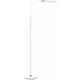 Beliani Led Stehleuchte weiß Synthetisches Material 148 cm Höhe Verstellbarer Schieber Dimmer Moderne Beleuchtung Heimbüro - Weiß