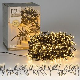 ECD Germany Led Cluster Lichterkette mit 1152 LEDs Warmweiß, 8,5 m, IP44, für Innen/Außen, Strombetrieben, Weihnachtsdeko Clusterlichterkette Büschellichterkette