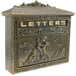 Briefkasten Postkasten Retro Antik Vintage Gusseisen schwarze Oxid für wallmount Pferd - PrimeMatik