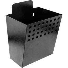 PrimeMatik - Metall Behälter für die Wandmontage. Postfach für Zeitschriften und Zeitungen. Schwarz Farbe