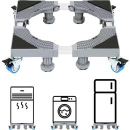 Waschmaschinen Untergestell Haushaltsgroßgeräte-Zubehör Podest Höhenverstellbar 8 Beine+4 Räder 40-68cm - VINGO