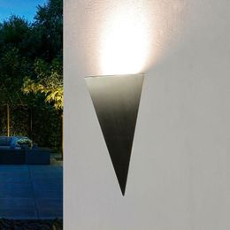 Licht-Erlebnisse - Edelstahl Außenwandlampe Dreieck led - Edelstahl