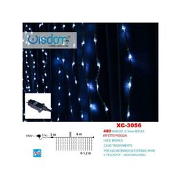 Meditrade GmbH Weihnachtslicht vorhang 480 mini led regen effekt weisses licht IP44 XC-3056