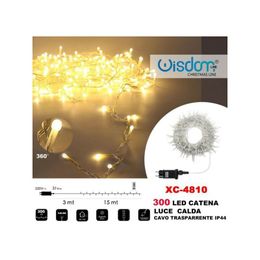 Meditrade GmbH Lichterkette 300 led glühwürmchen warmes licht transparentes kabel IP44 XC-4810