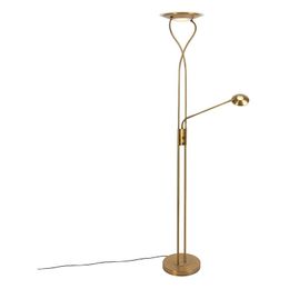 Qazqa - Moderne Stehlampe Bronze inkl. led mit Lesearm - Mallorca - Bronze