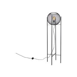Qazqa - Moderne Stehlampe schwarz - Mesh Ball - Schwarz