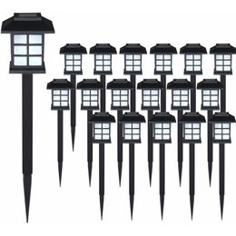 Monzana® LED Solarlampe Außen Wetterfest IP44 Erdspieß Solar Garten Laterne Schwarz Solarleuchte Balkon 18er Set