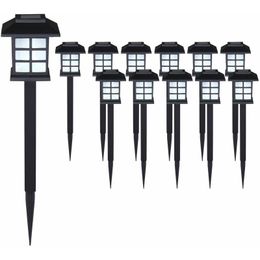 Led Solarlampe Außen Wetterfest IP44 Erdspieß Solar Garten Laterne Schwarz Solarleuchte Balkon 12er Set - Monzana