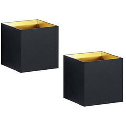 Trio Moderne up & down led Wandleuchten 2er Set Kubus schwarz matt/ gold, 10x10x10cm