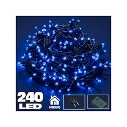Meditrade GmbH Trade Shop Traesio - 240 blaue led weihnachtslichterkette mit 7 mini glühwürmchen spiele