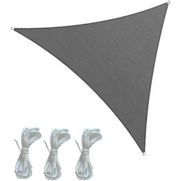 Rebecca Mobili Dreieckige Sonnensegel Grau Polyethylen mit Seilen 5x5x5