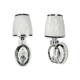 Meditrade GmbH Trade Shop Traesio - wandlampe wandlampe attack E27 gold silber lampe glas E18 Silber - Silber