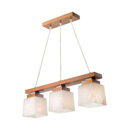 Lamkur Lighting - Lamkur Kubuś Kubus Bar Pendel-Deckenleuchte, Glasschirme Rustikal, 3x E27