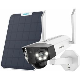 Reolink 6MP 3G/4G lte Überwachungskamera Aussen Akku mit 180° Weitwinkel, Dual-Lens, Solarbetriebene, Ohne wlan, KI-Erkennung, Farbnachtsicht, Duo 2