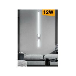 Meditrade GmbH Led wandleuchte 12 watt lange röhre weiss modernes kaltes warmes naturlicht E80 Kühles Weiß - Kühles Weiß