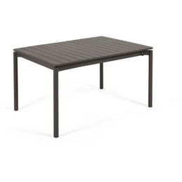 Zaltana ausziehbarer Outdoor-Tisch aus Aluminium matt dunkelgrau 140 (200) x 90 cm - Kave Home