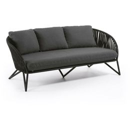 Branzie 3-Sitzer-Sofa aus schwarzem Seil 180 cm - Kave Home