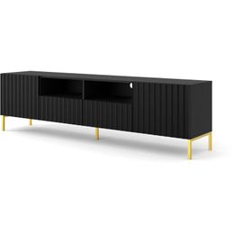 Bim Furniture - TV-Schrank wave 200 cm 2D2S schwarz matt