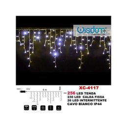 Meditrade GmbH Weihnachtslicht vorhang 256 led warmes licht gleichmässig + blinkend IP44 XC-4117