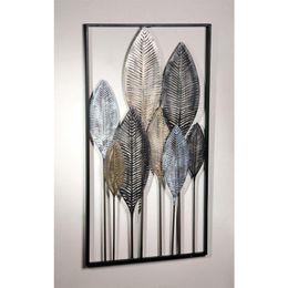 3D Wandbild Blätterwald aus Metall, 52x95 cm, Wanddeko, Wandschmuck