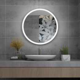 Meesalisa - Badspiegel mit Beleuctung Rund 60cm Durchmesser led Kaltweiß 3000-6500k Touch Lichtspiegel Bad Spiegel beschlagfrei Dimmbar Wandspiegel
