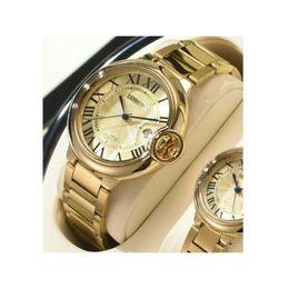 Meditrade GmbH Trade Shop Traesio - herrenarmbanduhr longbo 80771 quarzkalender wasserdicht gold Mann