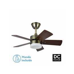 DC Marta 36W Leder-Deckenventilator mit 5 Flügeln, Kirsche und Walnuss