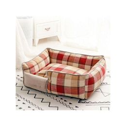 Meditrade GmbH Trade Shop Traesio - hundebett atmungsaktiv waschbar baumwolle sofa grösse s 45X35CM rot gitter