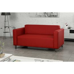 2-Sitzer lukka elegantes Wohnzimmersofa Couch B146xH78xT70 MA160 Rot - Furnix