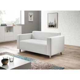 2-Sitzer lukka elegantes Wohnzimmersofa Couch B146xH78xT70 MA120 Weiß - Furnix