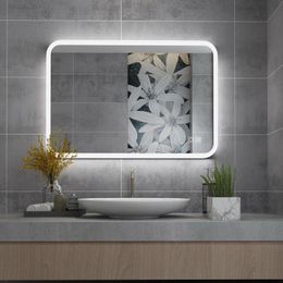 MIQU - Badspiegel led Badezimmerspiegel mit Beleuchtung warmweiß / kaltweiß dimmbar Lichtspiegel großer Wandspiegel für Bad wc, Form a: Touch +