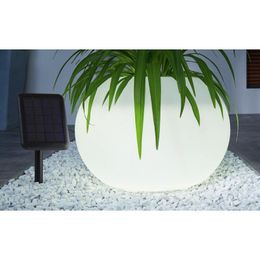 Dekoleidenschaft - Solar led Pflanzer Lights, weiß, moderne Leuchtdeko, Pflanztopf, Garten Leuchtkugel, Pflanzgefäß beleuchtet, Gartendeko für Draußen