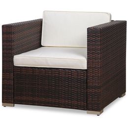 Rattan Sessel Ergänzung Zubehör Polyrattan Couch California Lugano braun - SVITA